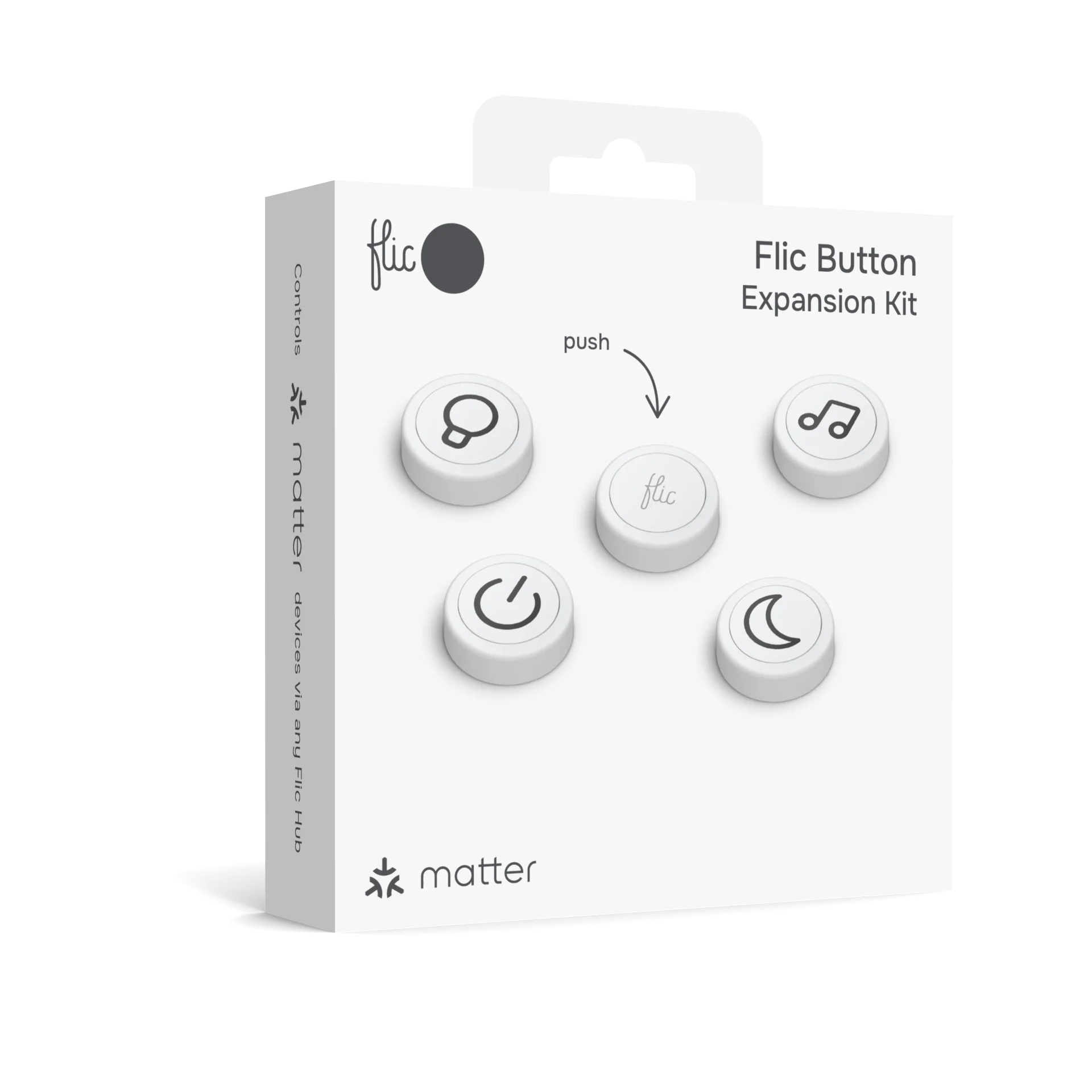 Flic Button Expansion Kit – 5x Smart Buttons (White)