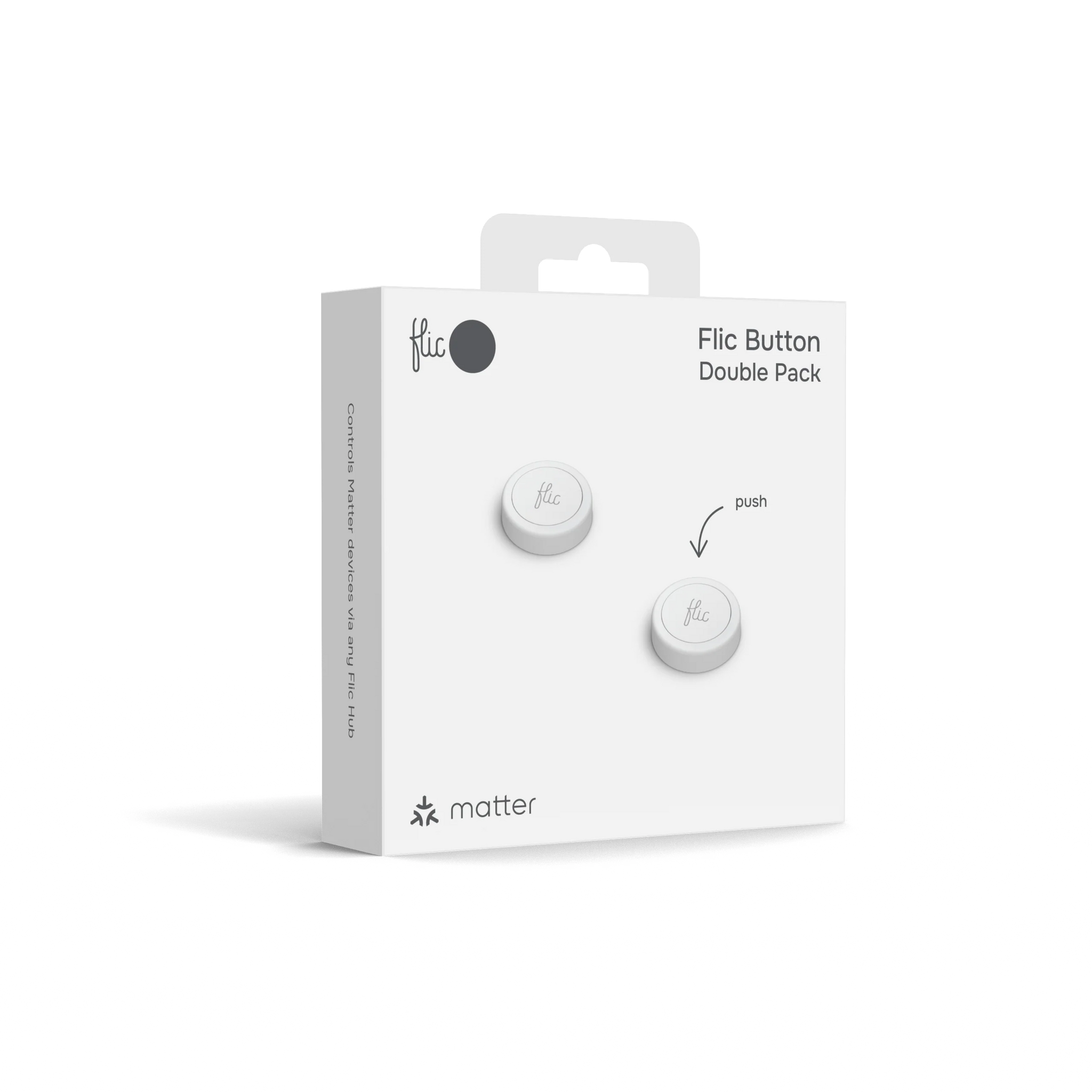 Flic Button Double Pack – 2x Smart Wireless Buttons (White)