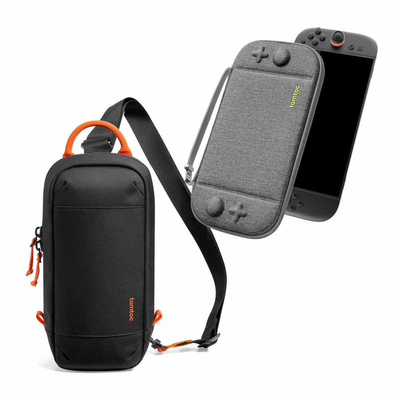 tomtoc Nintendo Switch 2 Game and Go Travel Bag and Case Bundle (Black